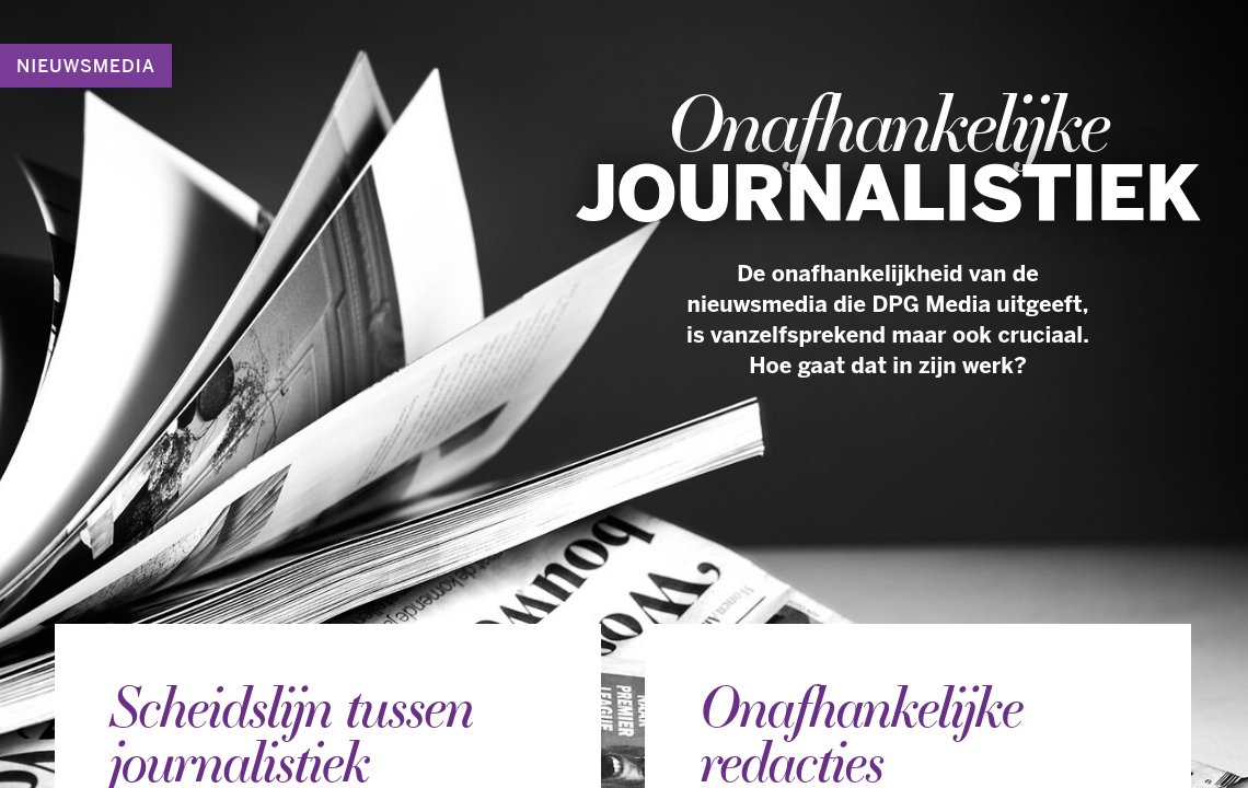 Onafhankelijke journalistiek - DPG Media jaarverslag 2023